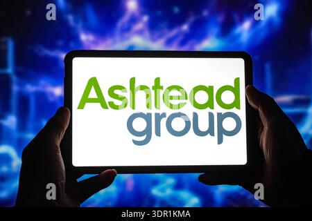 In this photo illustration, the Ashtead group logo is displayed on the ...