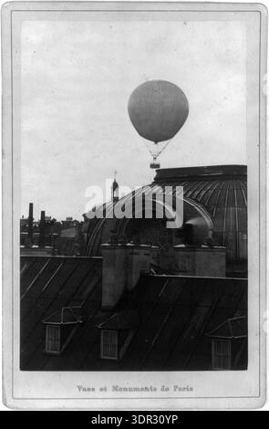 Henri Giffard's balloon over Eglise Saint Roch, Paris, 1878 Stock Photo ...