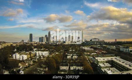 Aerial over charlotte city north carolina Stock Photo - Alamy