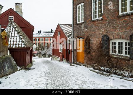 Charming old street in Oslo, Norway Stock Photo - Alamy