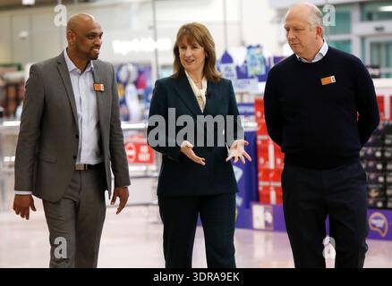 Chancellor of the Exchequer Rachel Reeves is joined by CEO of Sainsbury ...