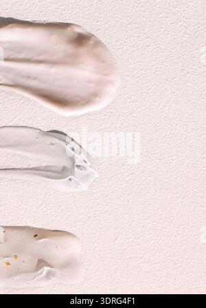 Different texture of gel and cream on a light background. Transparent ...
