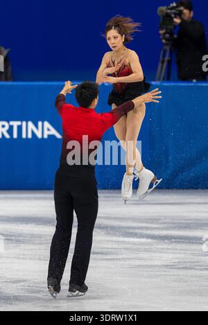 Riku Miura and Ryuichi Kihara (JPN) competing at the Figure Skating ...