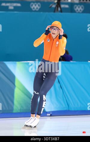 Netherlands' Femke Kok competes during the women's speedskating 1,500 ...