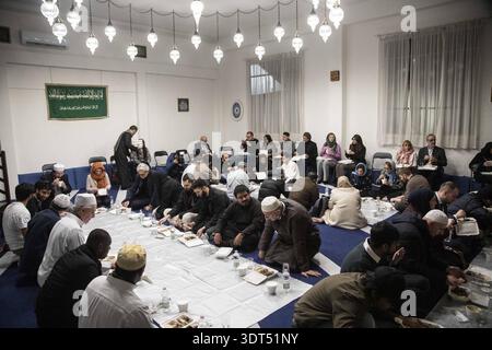 Milan, Via Meda, San Gottardo, Al-Wahid Mosque. Iftar, breaking the ...