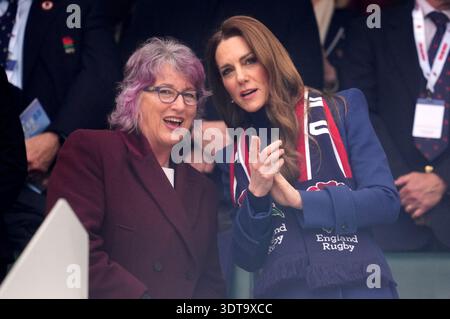 The Princess of Wales with RFU President Deborah Griffin in the stands ...