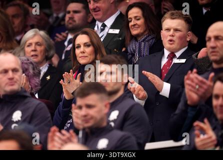 The Princess of Wales with injured England player Fin Baxter in the ...