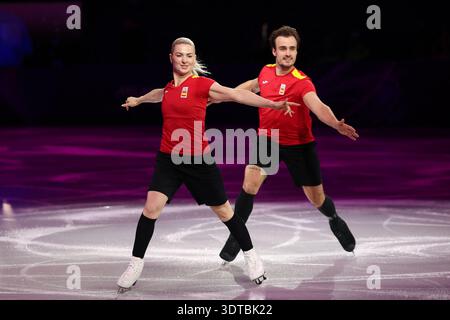Olivia Smart and Tim Dieck of Spain perform during the figure skating ...