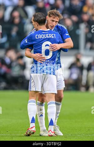 Maxence Caqueret of Como 1907 celebrates after scoring a goal during ...