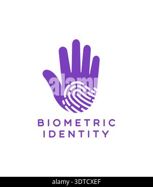 Identity verification Icon. Fingerprint on an identity card with man ...