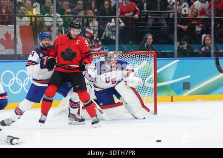 United States' Jaccob Slavin (74) poses with his gold medal after the ...