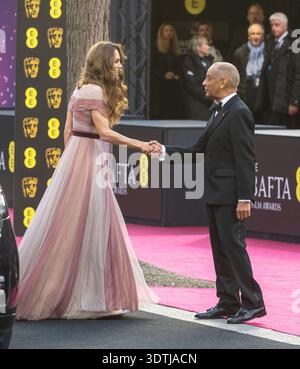 Catherine, Princess of Wales, arrives at the 2026 EE BAFTA Film Awards ...