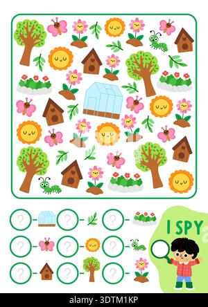 On the farm I spy game for kids. Searching and counting activity with ...