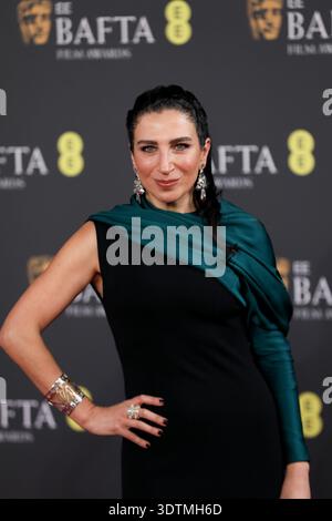 Clara Khoury attends the red carpet for the 2026 EE BAFTA Film Awards ...
