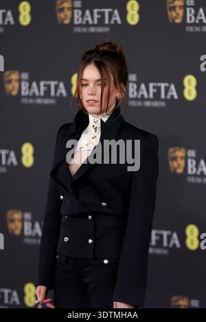 Milly Alcock attends the 2026 EE BAFTA Film Awards held at The Royal ...