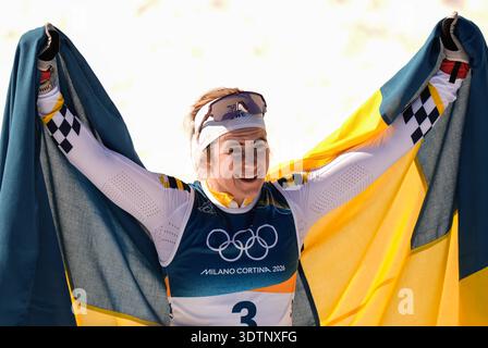Val di Fiemme, Italy 20260222. Ebba Andersson from Sweden wins Olympic ...