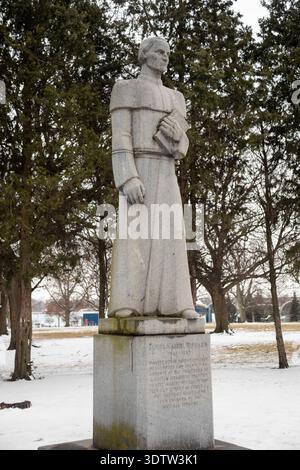 Detroit, Michigan - A statue of Father Gabriel Richard, one of four ...