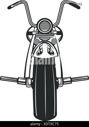 Vintage Chopper Motorcycle Illustration Classic Retro Cruiser Bike ...