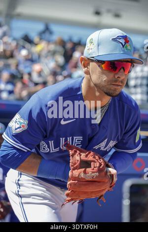 Toronto Blue Jays' Andrés Giménez bunts in the seventh inning of a ...