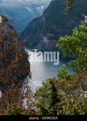 Fjord fall view in overcast day. (Norway Stock Photo - Alamy