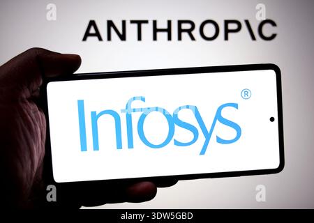 In this photo illustration, the Anthropic logo is seen displayed on a ...