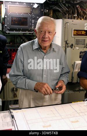 The Sea Wolf-class attack submarine USS Jimmy Carter (SSN 23) undergoes ...