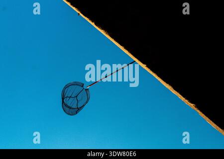 A minimalist abstract composition featuring diagonal stripes ...