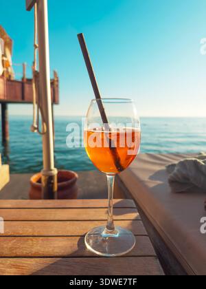 Refreshing Aperol Spritz cocktail with orange isolated on white ...