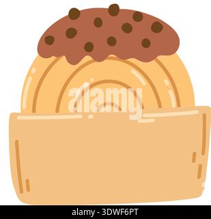 Breakfast circle design. Hand drawn sandwich, bowl with avocado ...