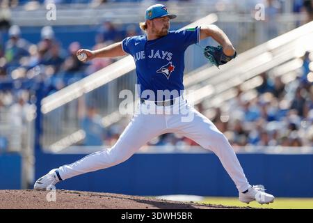 Toronto Blue Jays pitcher Spencer Miles pauses during a baseball game ...