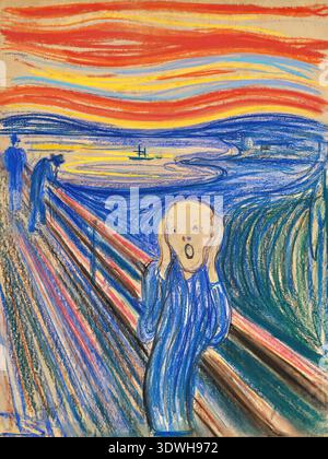 Edvard Munch The Scream (1895), oil, Expressionism, iconic anguished ...