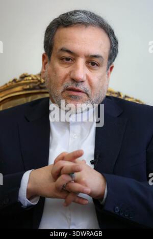 Iranian Foreign Minister Abbas Araghchi, center right, and Omani ...