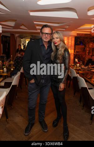 Richard Booth and Indira Cesarine attends the Blue Jacket Fashion Show ...