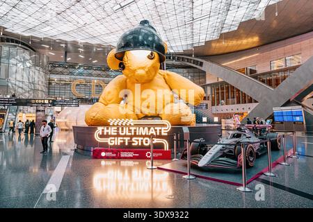 2 December 2025, Doha, Qatar: Urs Fischer's giant yellow teddy bear ...