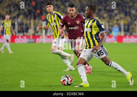 ISTANBUL, TURKEY - JANUARY 25: Dorgeles Nene of Fenerbahce SK, Amine ...