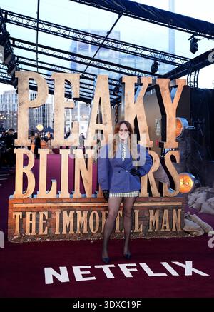 Brittany Broski attending the global premiere for Peaky Blinders: The ...