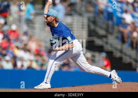Toronto Blue Jays pitcher Spencer Miles pauses during a baseball game ...
