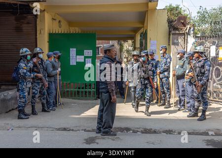 Military Police patrol a polling station during the presidential ...