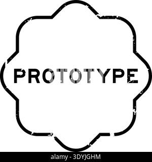Grunge black prototype word rubber seal stamp on white background Stock ...
