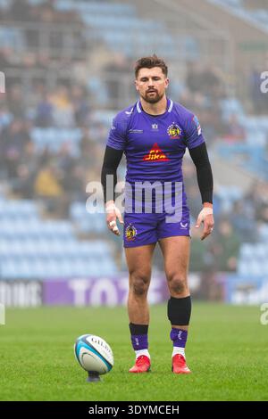 Exeter, England, UK, 08 March 2026. Josh Hodge of Exeter Chiefs scores ...