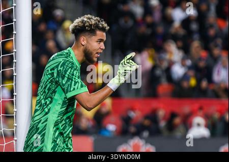 Canada goalkeeper Dayne St. Clair watches the ball during a FIFA World ...