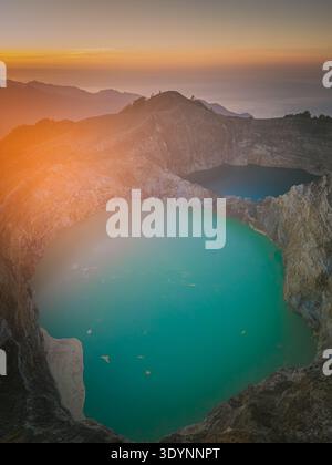 Kelimutu Close up on turquoise colored volcanic lake, Indonesia Stock ...