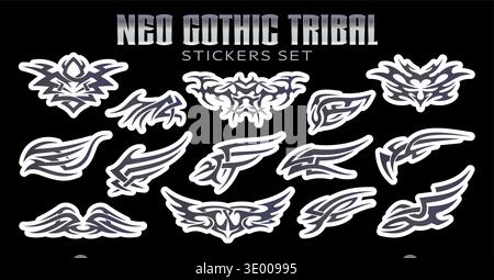 Y2k neo gothic abstract fire flame wings angel silhouette black tattoo ...