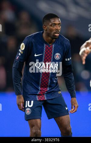 Ousmane Dembele of Paris Saint-Germain (10) celebrates in front of PSG ...