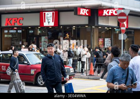 Pedestrians seen outside the American fast food chicken restaurant ...
