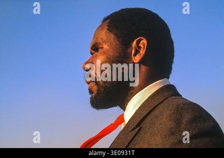 Professor Gus John portrait 1990s County Hall London England UK Circa ...