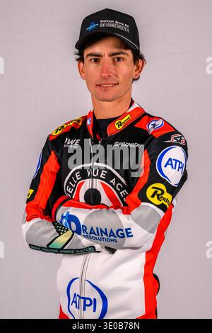 Zach Cook of Belle Vue Aces does a wheelie during the Knockout Cup ...