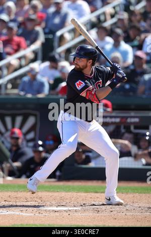 Cleveland Guardians third baseman Daniel Schneemann in action during ...