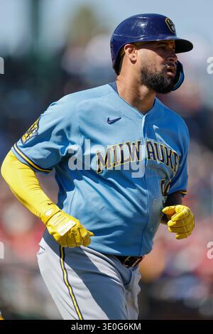 Milwaukee Brewers first baseman Andrew Vaughn forces out Cleveland ...