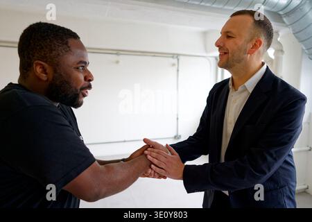 Green Party leader Zack Polanski welcomes his partner Richie Bryan onto ...